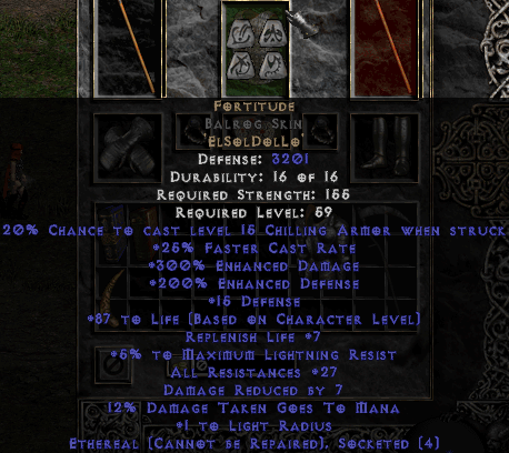 Fortitude: Armor Rune Word - Diablo 2