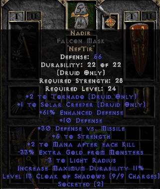 Nadir: Helm Rune Word - Diablo 2