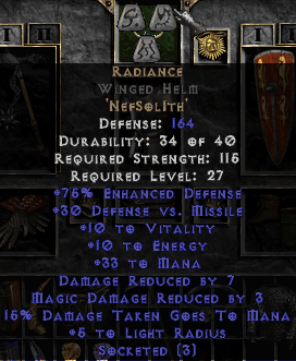 Radiance: Helm Rune Word - Diablo 2