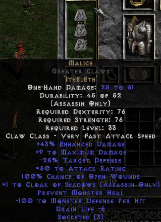 Malice: Weapon Rune Word - Diablo 2