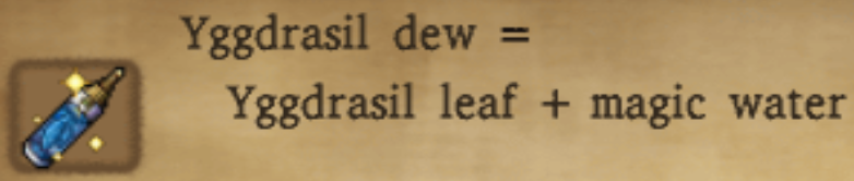 Item Alchemy Recipes in Dragon Quest VIII